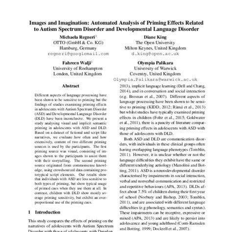 Images And Imagination Automated Analysis Of Priming Effects Related To Autism Spectrum