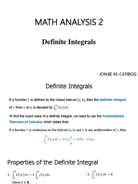 Module 6 Definite Integrals 2 Pdf Integral Function Mathematics