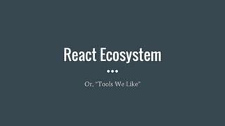 React Ecosystem Pdf