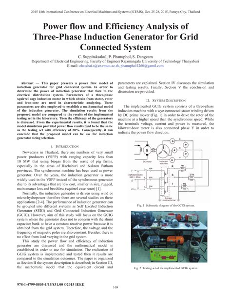 Pdf Power Flow And Efficiency Analysis Of Three Phase Induction Generator For Grid Connected