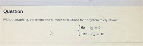 Solved Question Without Graphing Determine The Number Of Solutions To