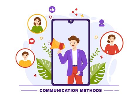 Premium Vector Communication Methods Vector Illustration With Team Referral Marketing And