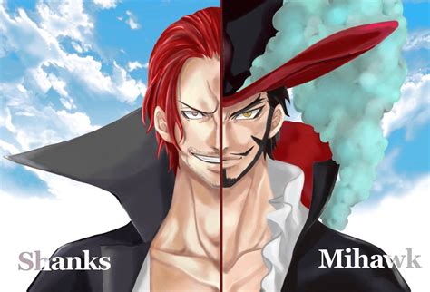 Red Haired Shanks Dracule Mihawk Hawkeye One Piece Аниме