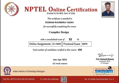 Roshan Yadav On Linkedin Proud To Announce That Ive Completed Compiler Design This Experience