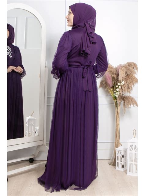 Purple Plus Size Evening Dress