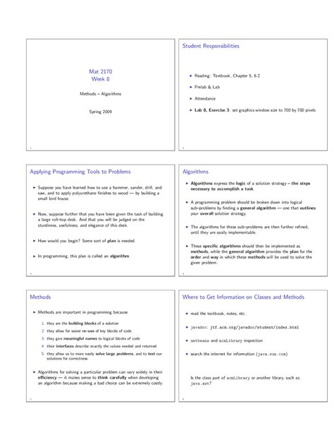 Assignment 8 Methods And Algorithms Computer Science I Mat 2170 Docsity