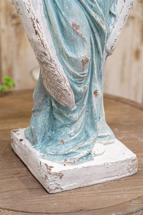 T For Catholics Elegant Blue Angel Statue Angel Garden Statue Indoor