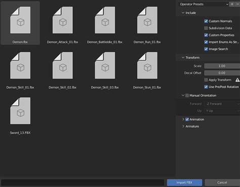 Importing Fbx With Actions In Multiple Files Animation And Rigging