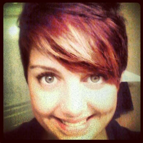 Red Pixie Cut W Blonde Bang Blonde Bangs Red Pixie Cuts Red Bangs