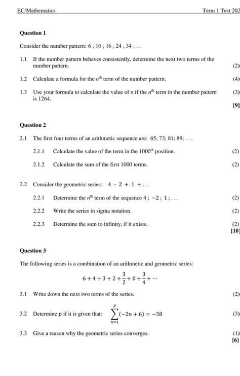 Solved Question Consider The Number Pattern Chegg Com