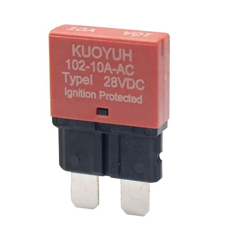 Kuoyuh Dc 28v Atc 로우 프로파일 자동 리셋 블레이드 퓨즈 회로 차단기 방수 블레이드 퓨즈 홀더 용 전기 장비
