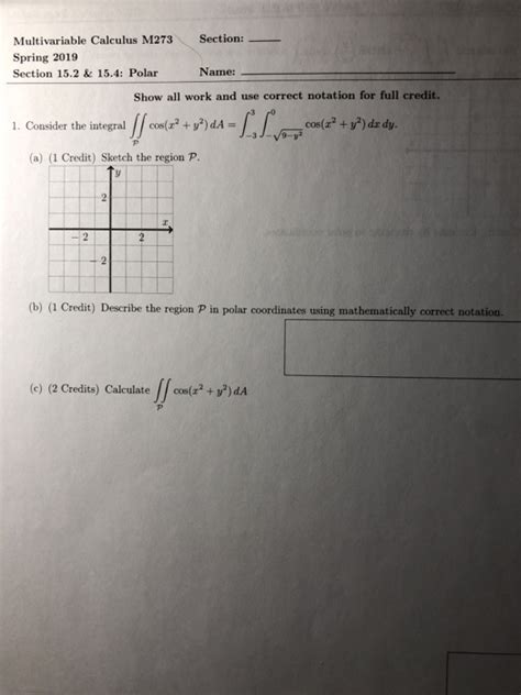Solved Multivariable Calculus M273 Spring 2019 Section 15 2