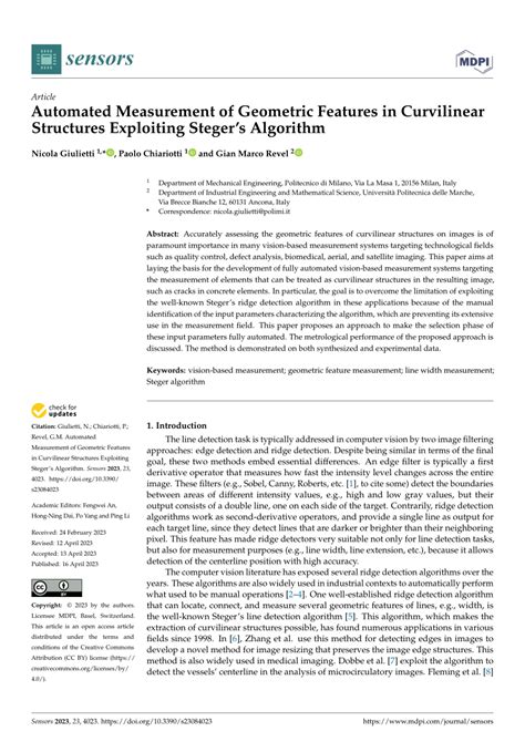 Pdf Automated Measurement Of Geometric Features In Curvilinear Structures Exploiting Stegers
