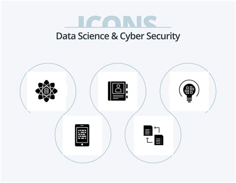 Data Science And Cyber Security Glyph Icon Pack 5 Icon Design Data