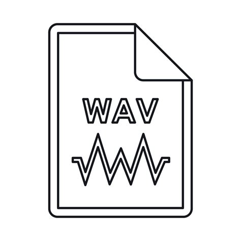 WAV Audio File Extension Icon Outline Style Vector Art At Vecteezy