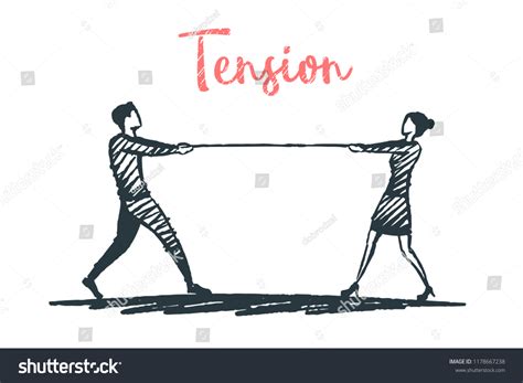 Tension Conceptual Art Sketch Woman Man Shutterstock