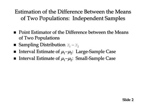Ppt Chapter 10 Statistical Inference About Means And Proportions With Two Populations