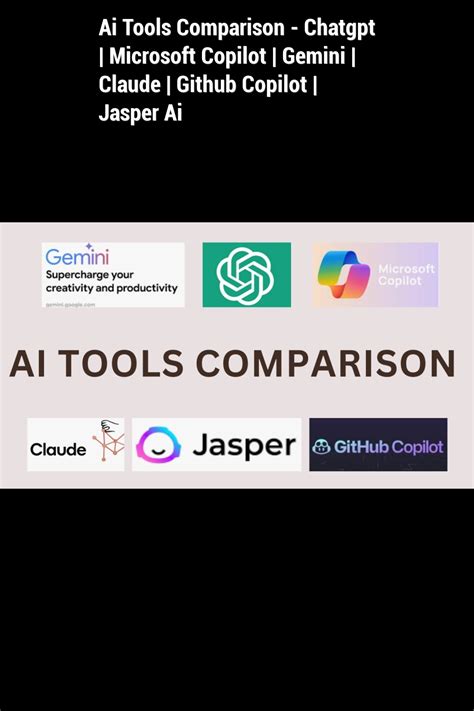 Ai Tools Comparison Chatgpt Microsoft Copilot Gemini Claude Github Copilot Jasper Ai