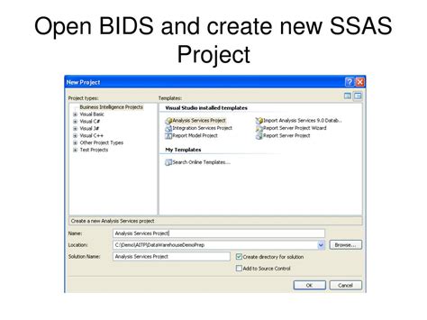 ppt open bids and create new ssas project powerpoint presentation