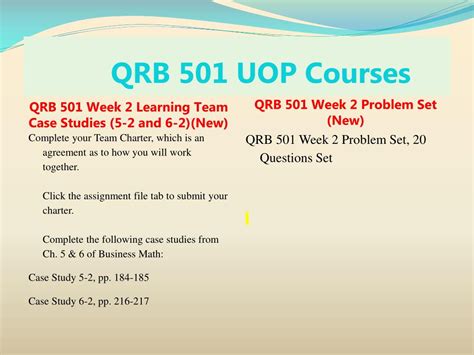 PPT QRB 501 UOP Tutorial Course Uoptutorial PowerPoint Presentation ID 7201236
