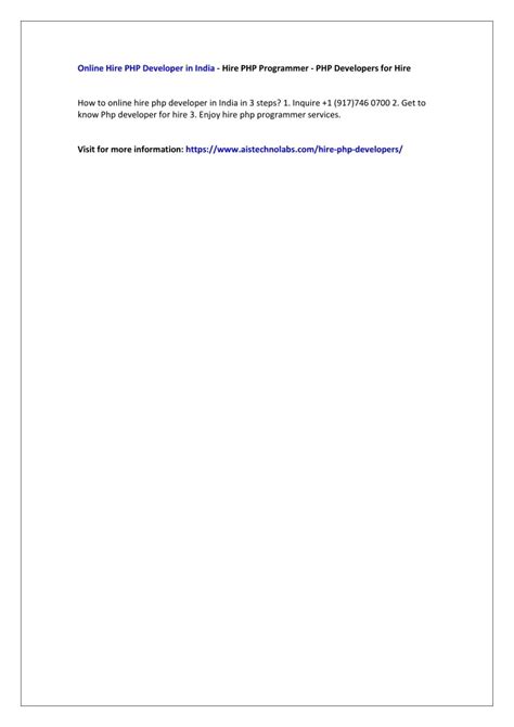 Ppt Online Hire Php Developer In India Hire Php Programmer Php