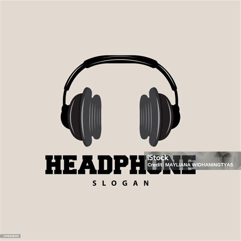 헤드폰 로고 음악 감상 장치 벡터 우아한 미니멀리스트 심플한 디자인 실루엣 아이콘 일러스트레이션 Dj에 대한 스톡 벡터 아트 및 기타 이미지 Istock