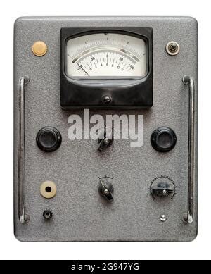 Vintage control panel isolated on white background Stock Photo - Alamy