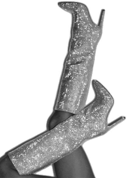 Silver Girls Sparkly Boots Stockholm Fashion Glitter Boots