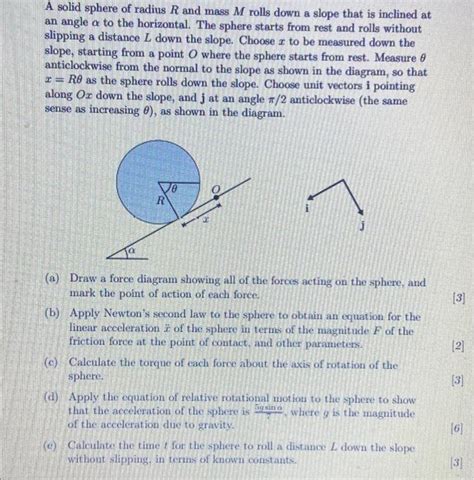Solved A Solid Sphere Of Radius R And Mass M Rolls Down A Chegg