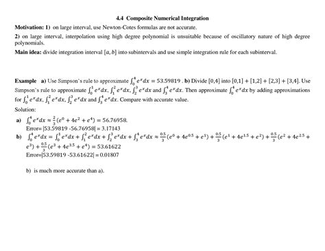 44 Composite Numerical Integration Motivation Summaries Calculus Docsity