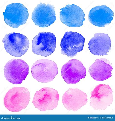 Set Of Watercolor Blobs Isolated On White Background Vector Illustration Stock Vector