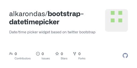 GitHub Alkarondas Bootstrap Datetimepicker Date Time Picker Widget Based On Twitter Bootstrap