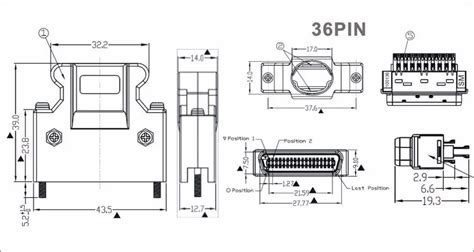 36pin 0 050inch 1 27mm Mdr Wire Mount Male Plug Connector Scsi For