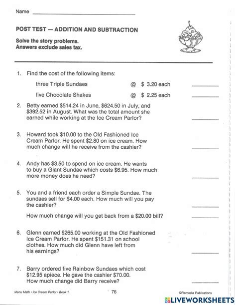 Add Subtract Decimals Test Online Exercise For Live Worksheets