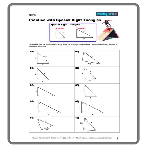 Triangles Math Worksheets