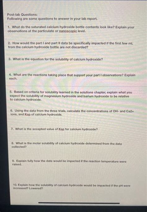 Solved Post Lab Questions Following Are Some Questions To