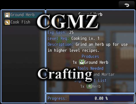 MZ CGMZ Crafting RPG Maker Forums