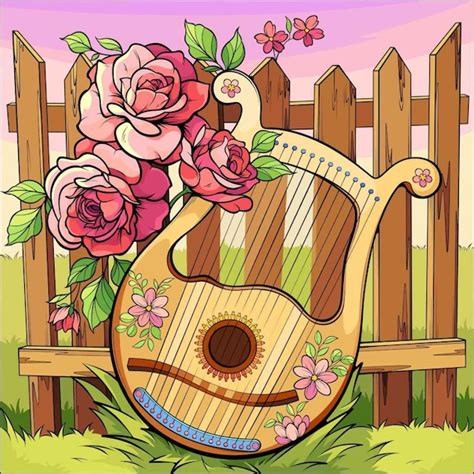 Un Dibujo De Una Tetera Con Un Mango De Madera Y Una Flor En El Medio Vector Premium