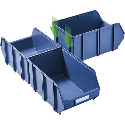 Open Fronted Storage Bin Self Supporting LxWxH 610 X 380 X 250 Mm Pack Of 4 Kaiserkraft