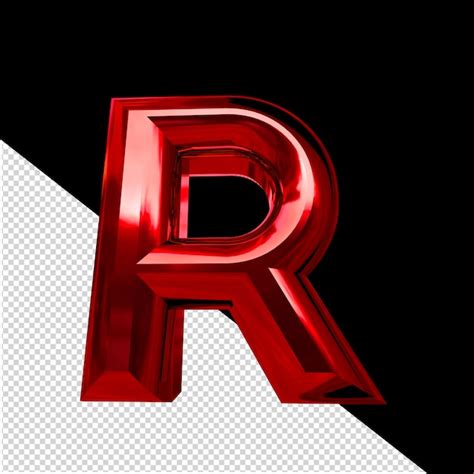 Premium Psd Red Symbol With Beveled Letter R