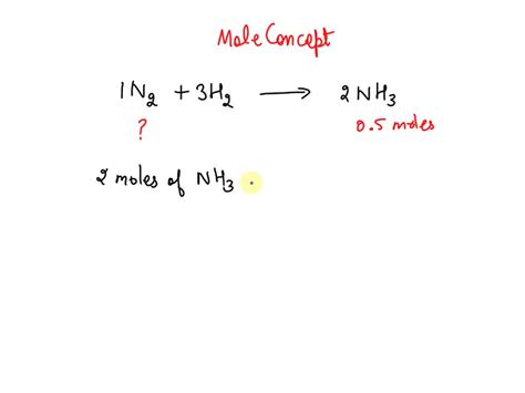 solved how many moles of n2 reacted if 0 50 mol of nh3 is produced