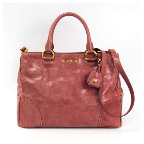Miu Miu Pink Vitello Shine Handbag Leather Ref122039 Joli Closet