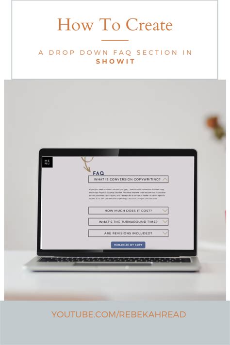 How To Create A Drop Down FAQ Section In Showit Rebekah Read Creative
