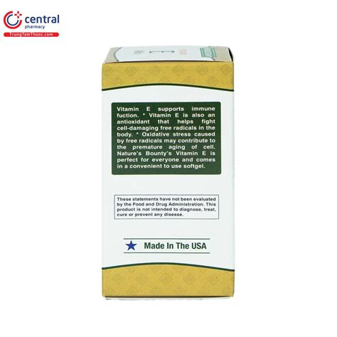 Thuốc Vitamin E 400IU Nature’s Bounty hỗ trợ chống lão hóa da