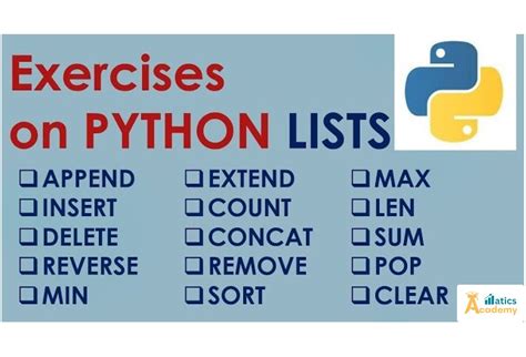 Mastering Python List Exercises For Beginners And Experts Matics Academy