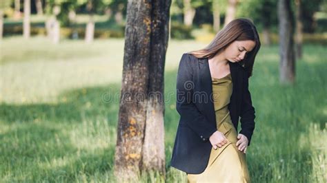 The Girl Is Upset About Her Torn Dress Stock Image Image Of Dress