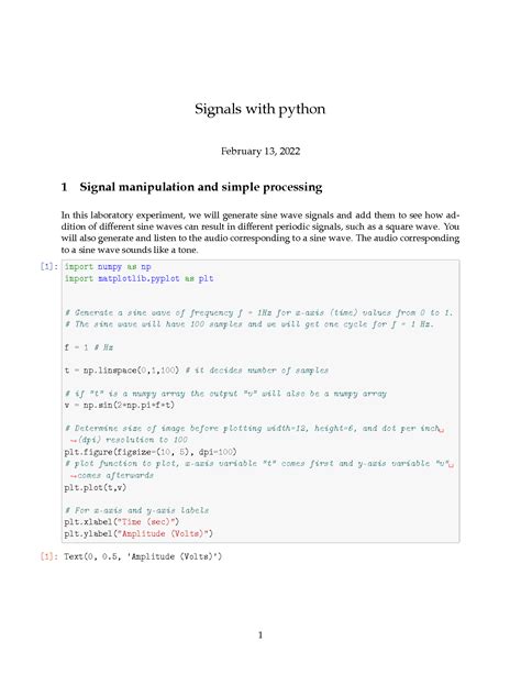 SOLUTION Signals With Python Studypool