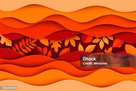 종이을 잎과 화려한 배경 파도 최신 유행 3d 종이 컷 스타일 벡터 일러스트 레이 션 꽃 식물에 대한 스톡 벡터 아트 및 기타