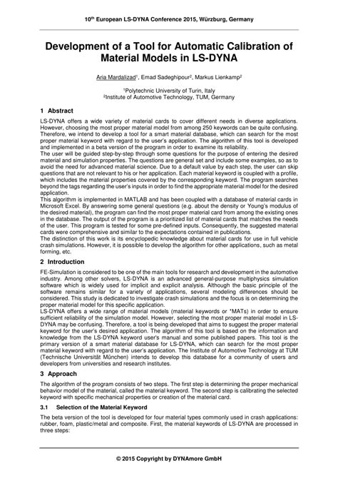 Pdf Development Of A Tool For Automatic Calibration Of Material