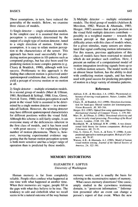 Pdf Memory Distortions